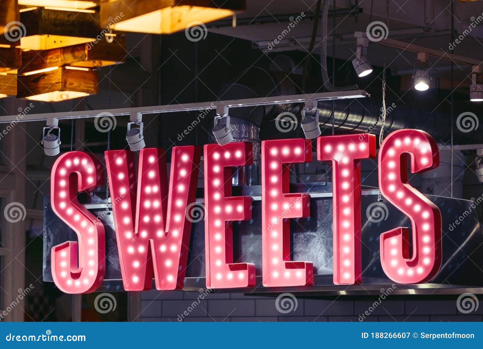 The neon sign sweets stock image. Image of letters, copy - 188266607