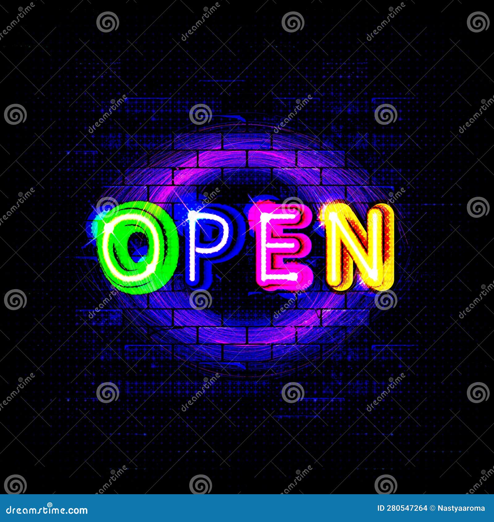 Neon Sign with Text Open, Entrance is Available Stock Vector ...