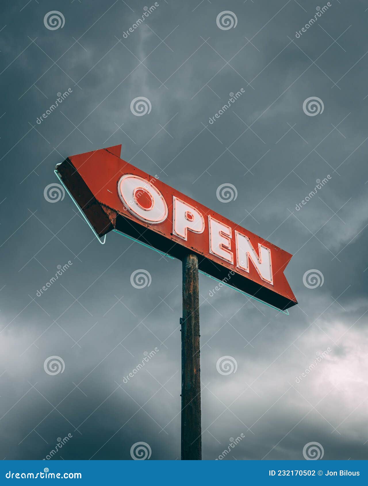 Neon Sign at Uranus, on Route 66 in Missouri Stock Photo - Image of ...