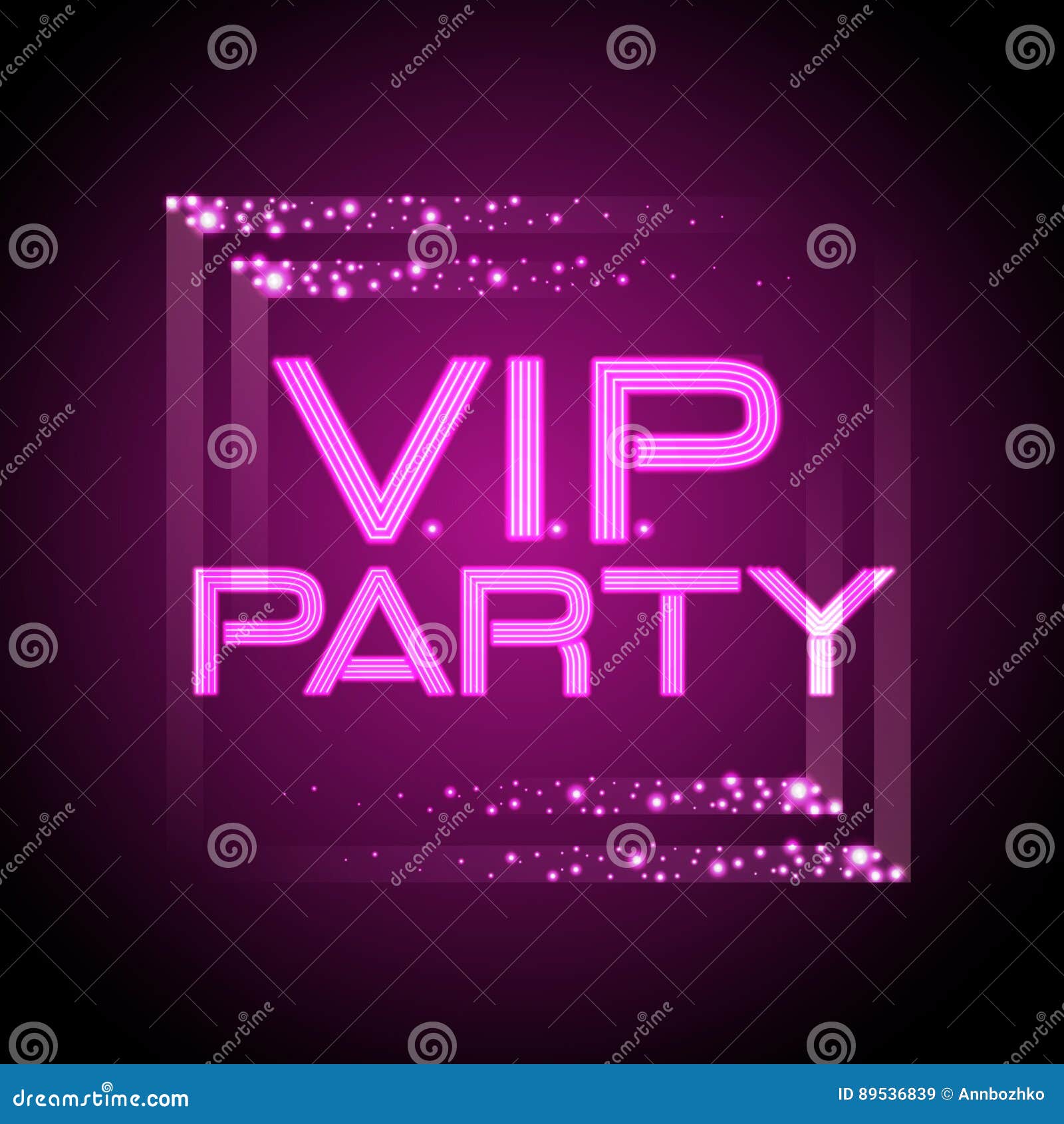 Neon Sign. VIP Party. Disco Poster Stock Vector - Illustration of ...