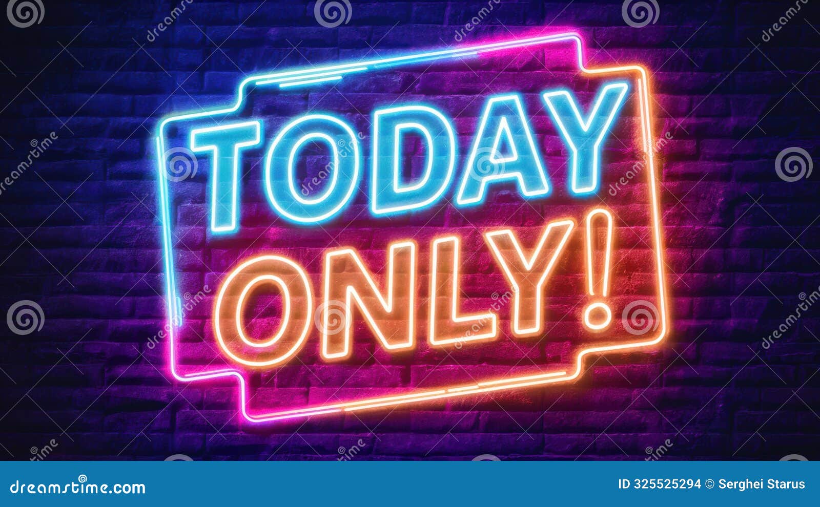 Neon Sign with the Words Today only on a Brick Wall, AI Stock Photo ...