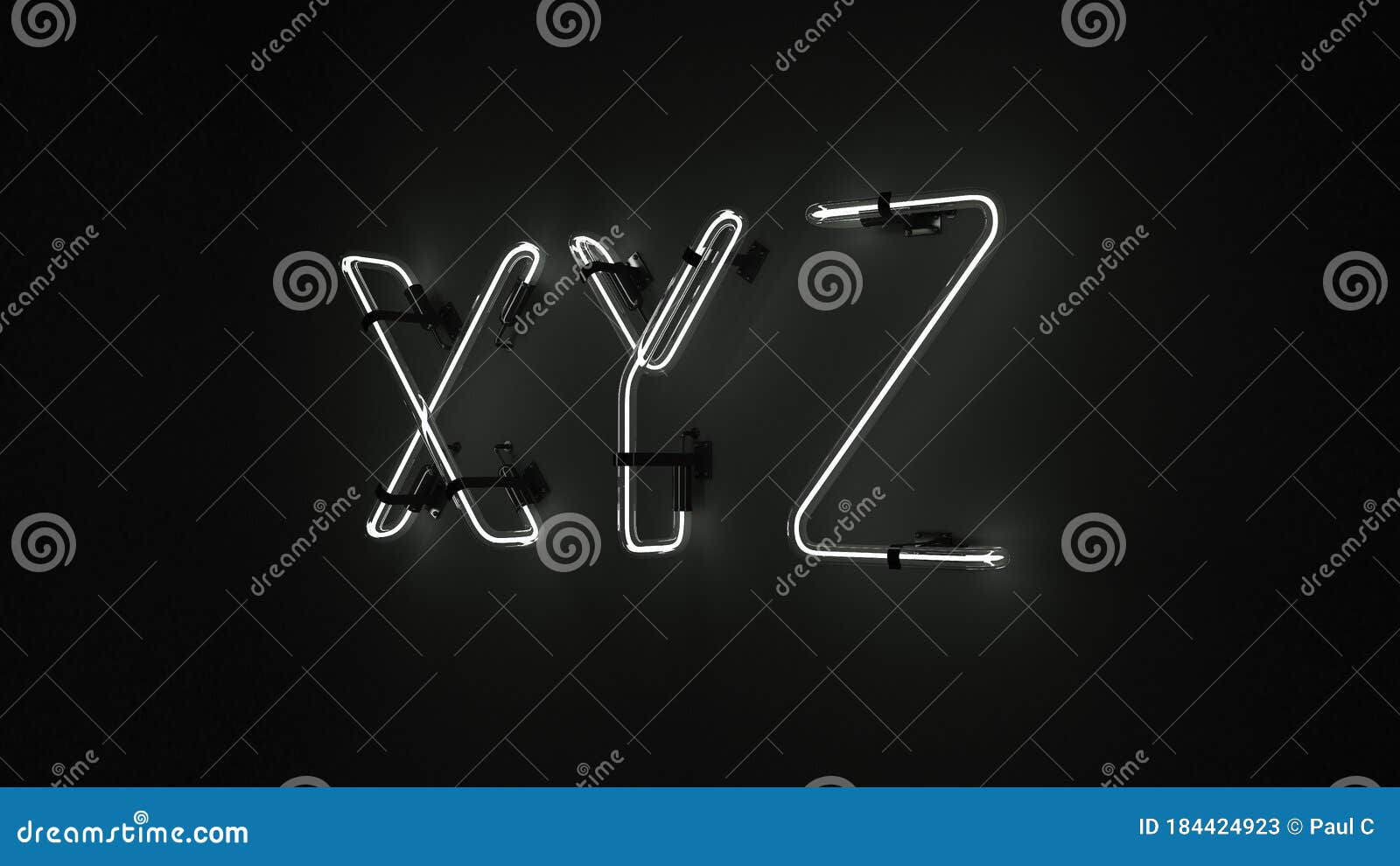 Neon Sign XYZ stock illustration. Illustration of lambent - 184424923