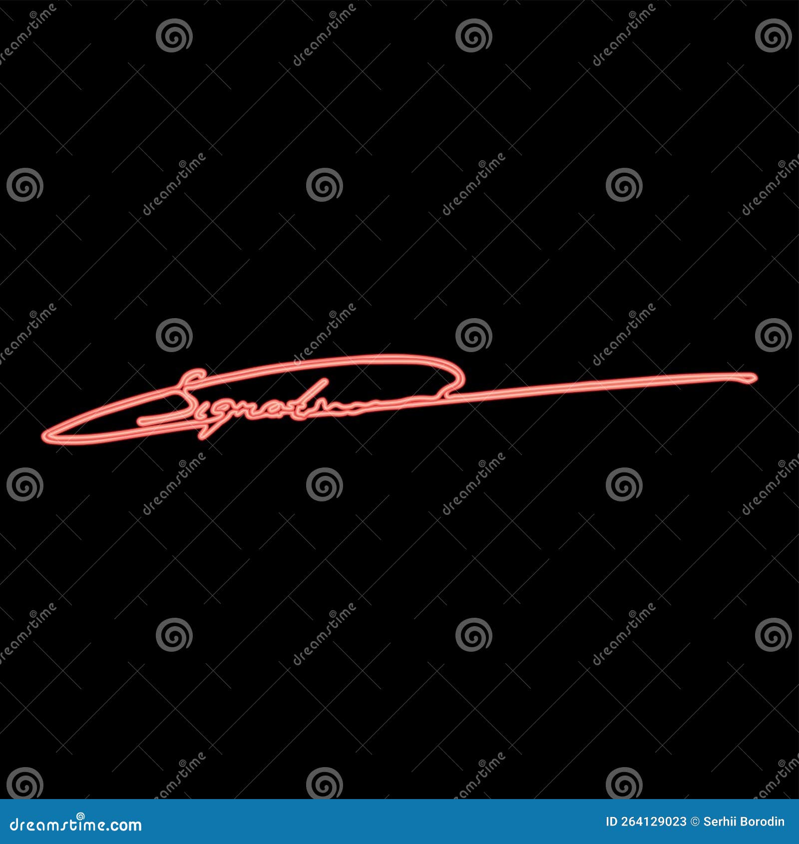 Neon Signature Handwriting Red Color Vector Illustration Image Flat ...