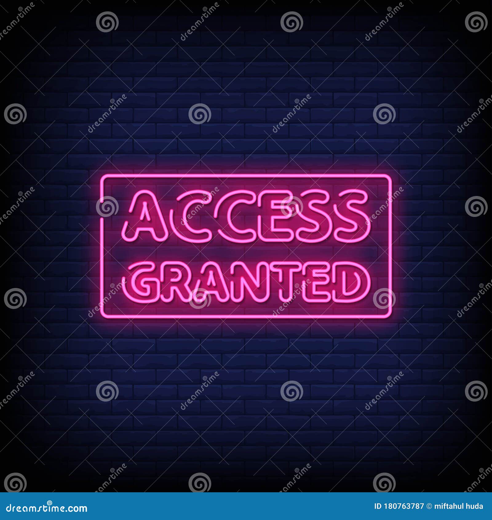 Access Granted Neon Signs Style Text Vector Stock Vector - Illustration ...