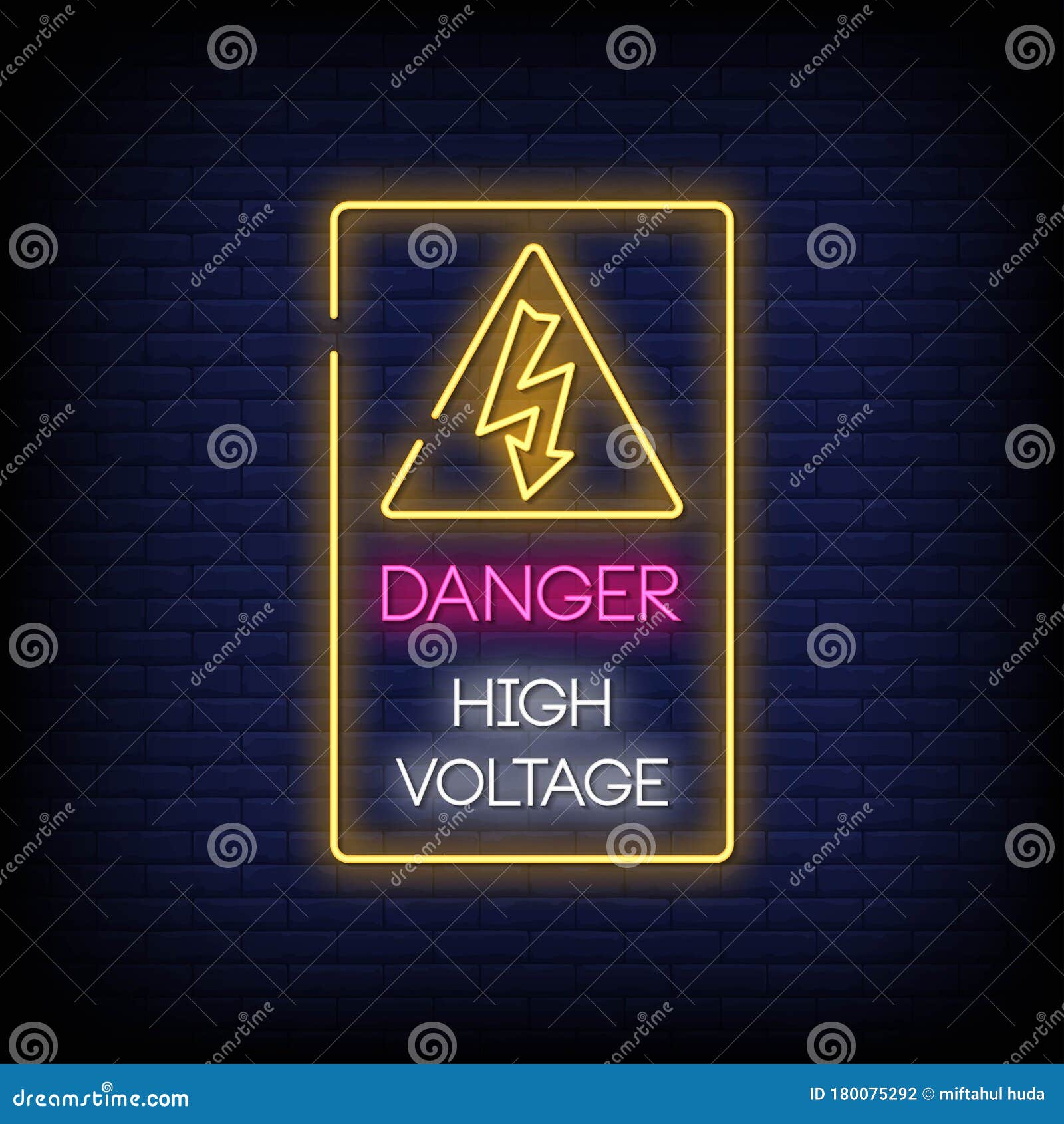Danger Neon Signs Style Text Vector Stock Vector - Illustration of ...