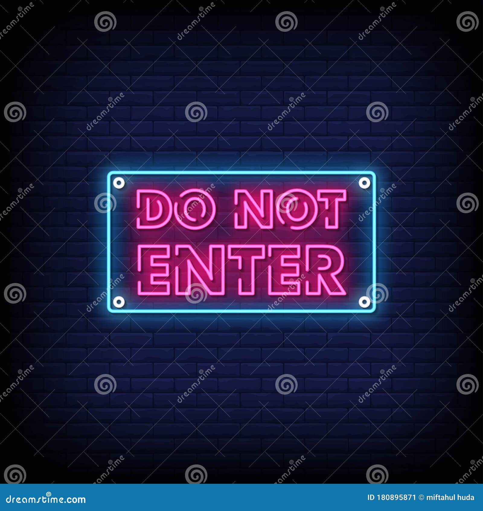 Do Not Enter Neon Signs Style Text Vector Stock Vector - Illustration ...