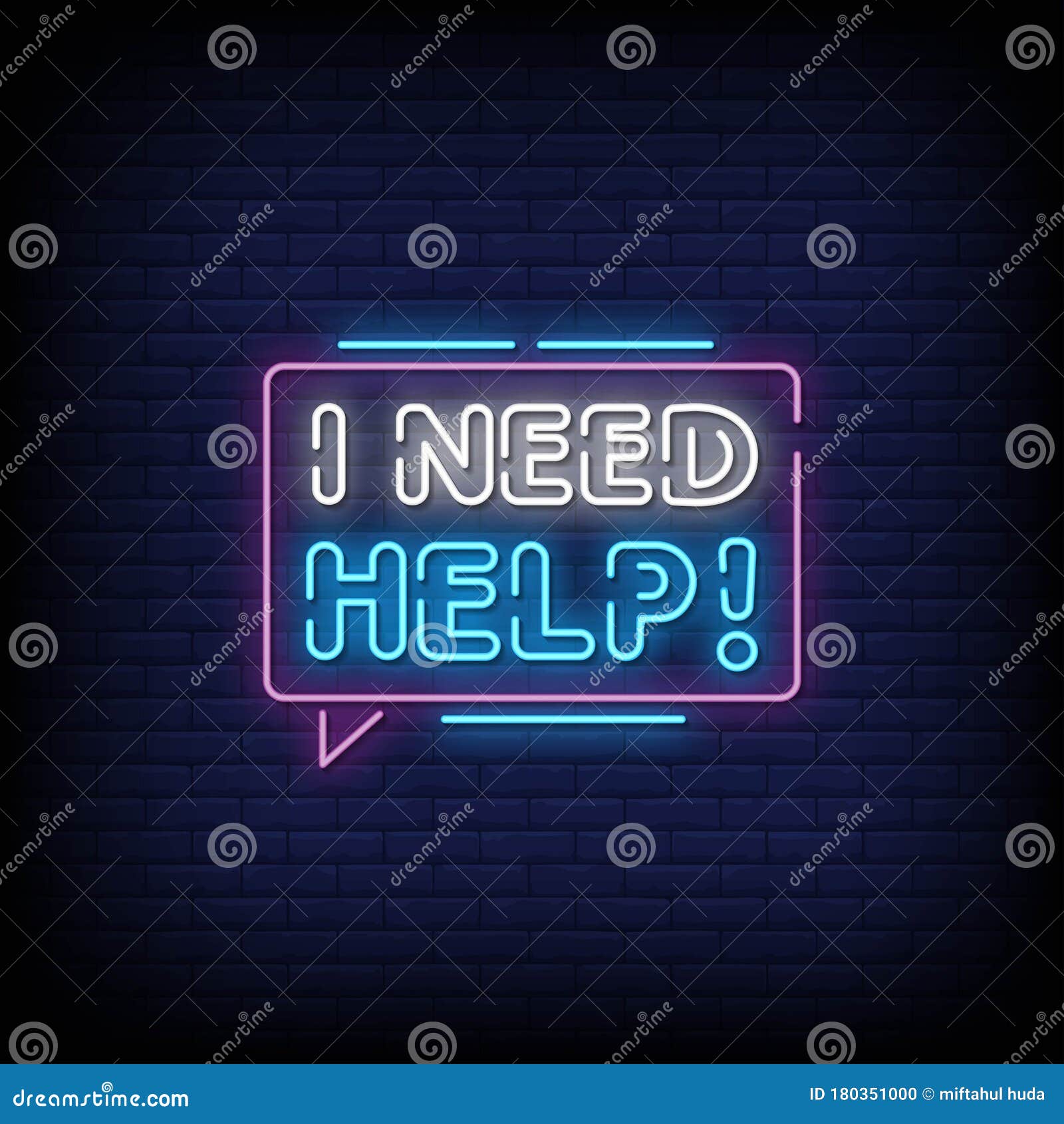 I Need Help Neon Signs Style Text Vector Stock Vector - Illustration of ...