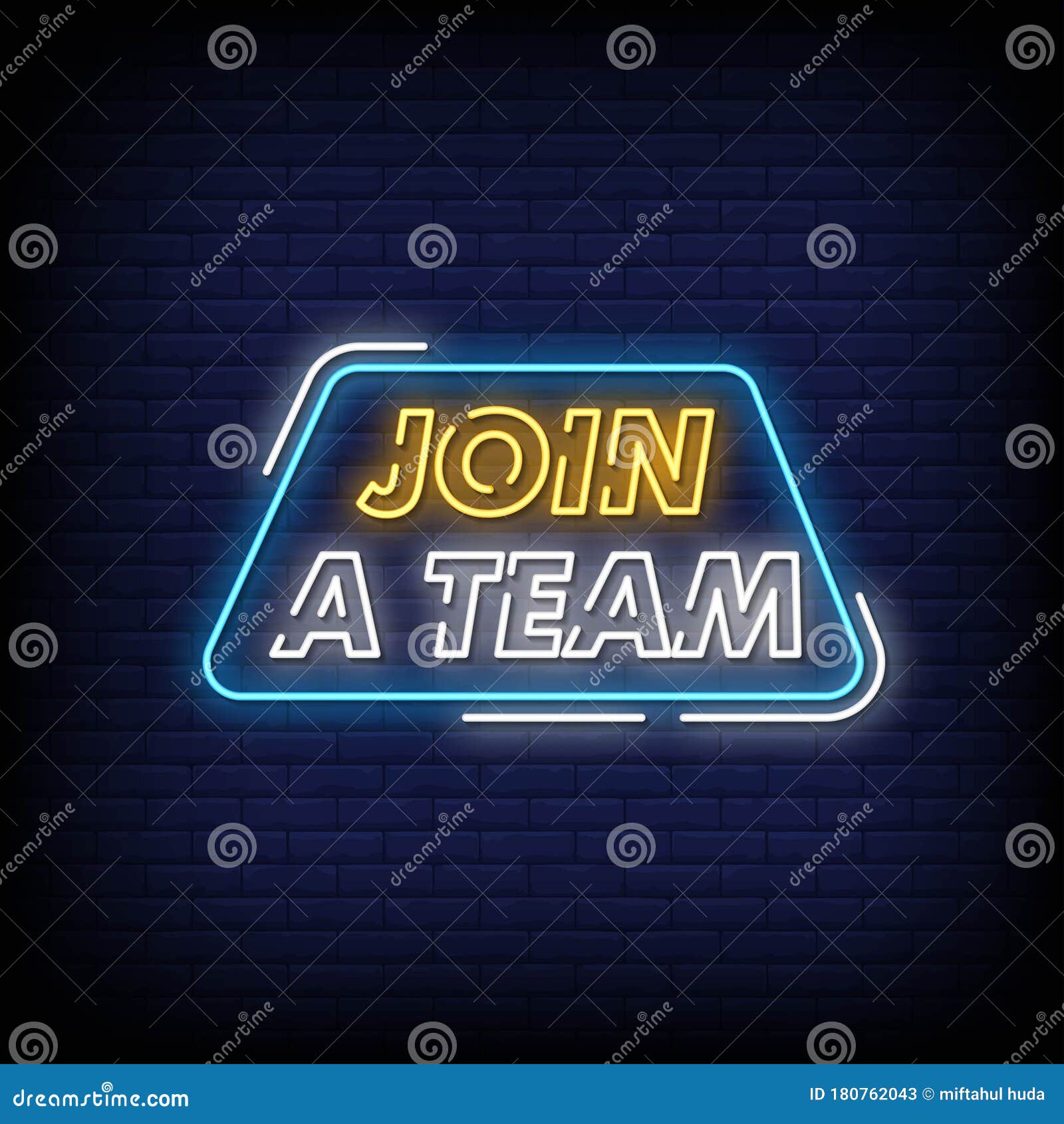 Join a Team Neon Signs Style Text Vector Stock Vector - Illustration of ...