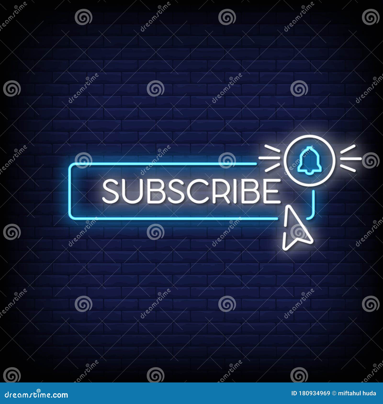 Subscribe Neon Signs Style Text Vector Stock Vector - Illustration of ...