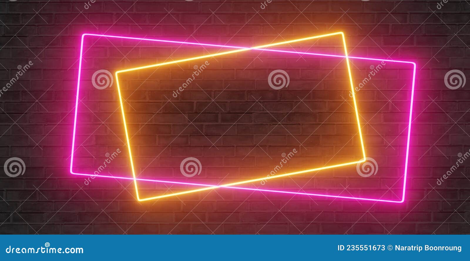 Neon Signs on the Wall Neon Signs and Brick Walls Text Frame on Panel ...