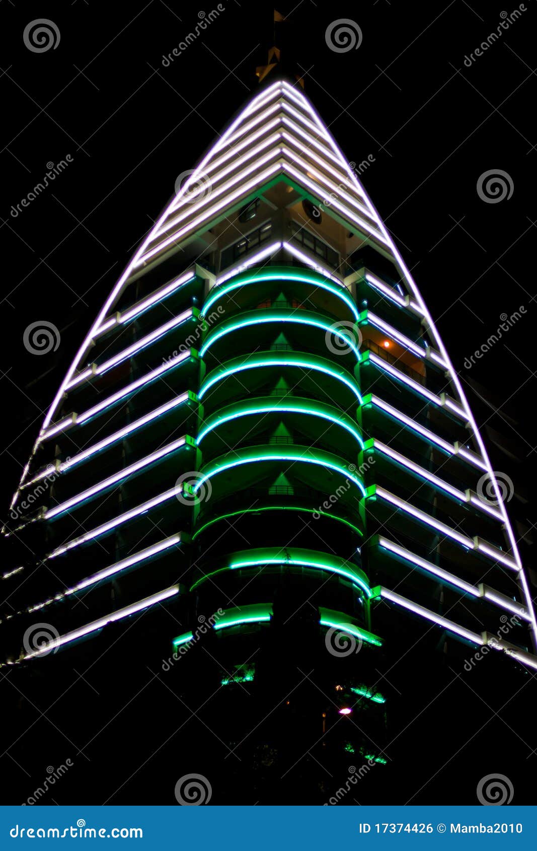 Neon skyscraper stock photo. Image of city, high, building - 17374426
