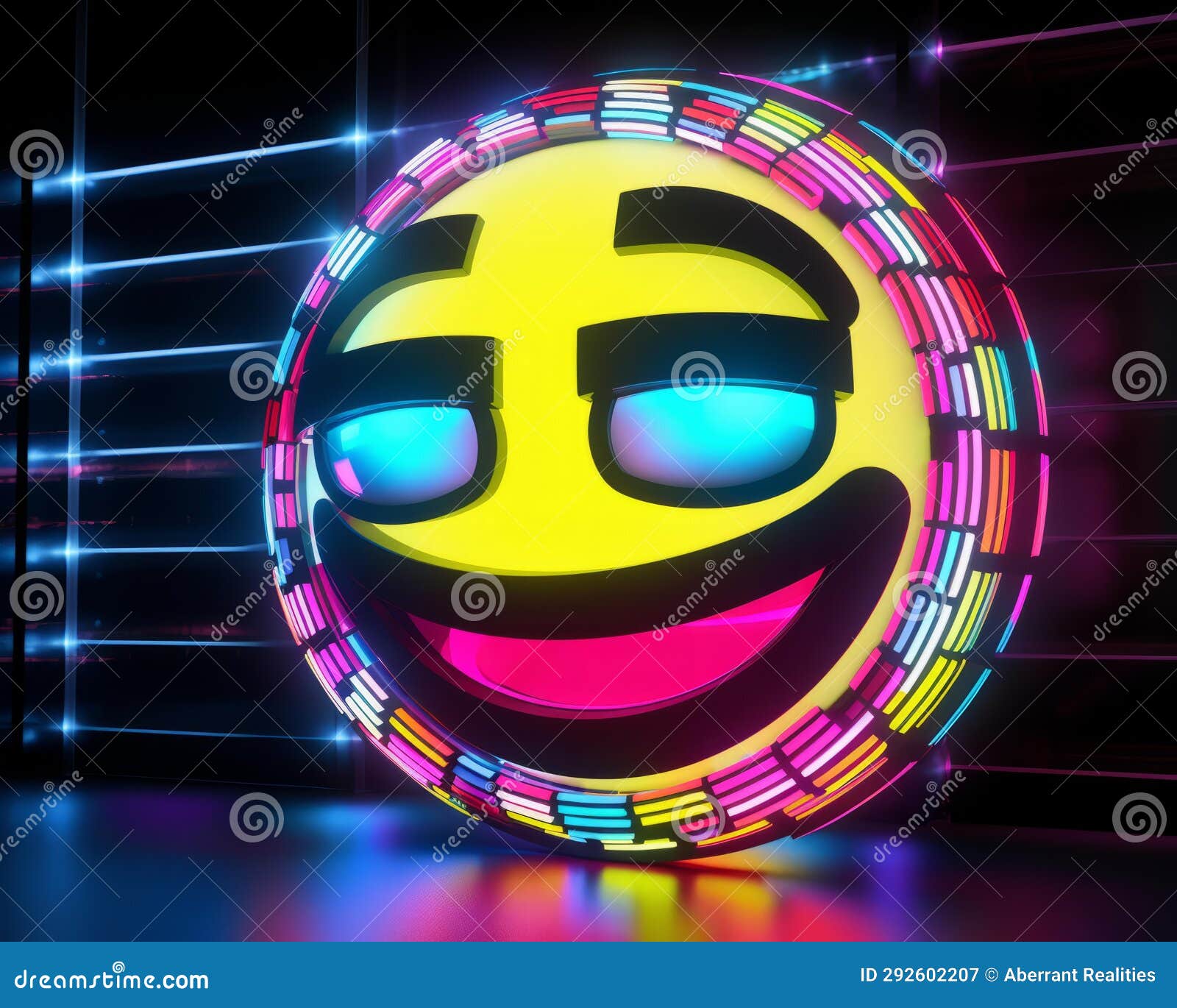 Neon Smiley Face. Vector Illustration | CartoonDealer.com #240794720