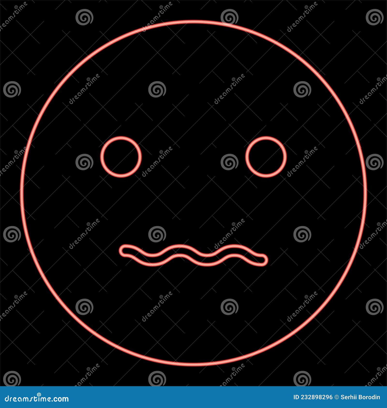 Neon Smiley Red Color Vector Illustration Flat Style Image Stock Vector ...