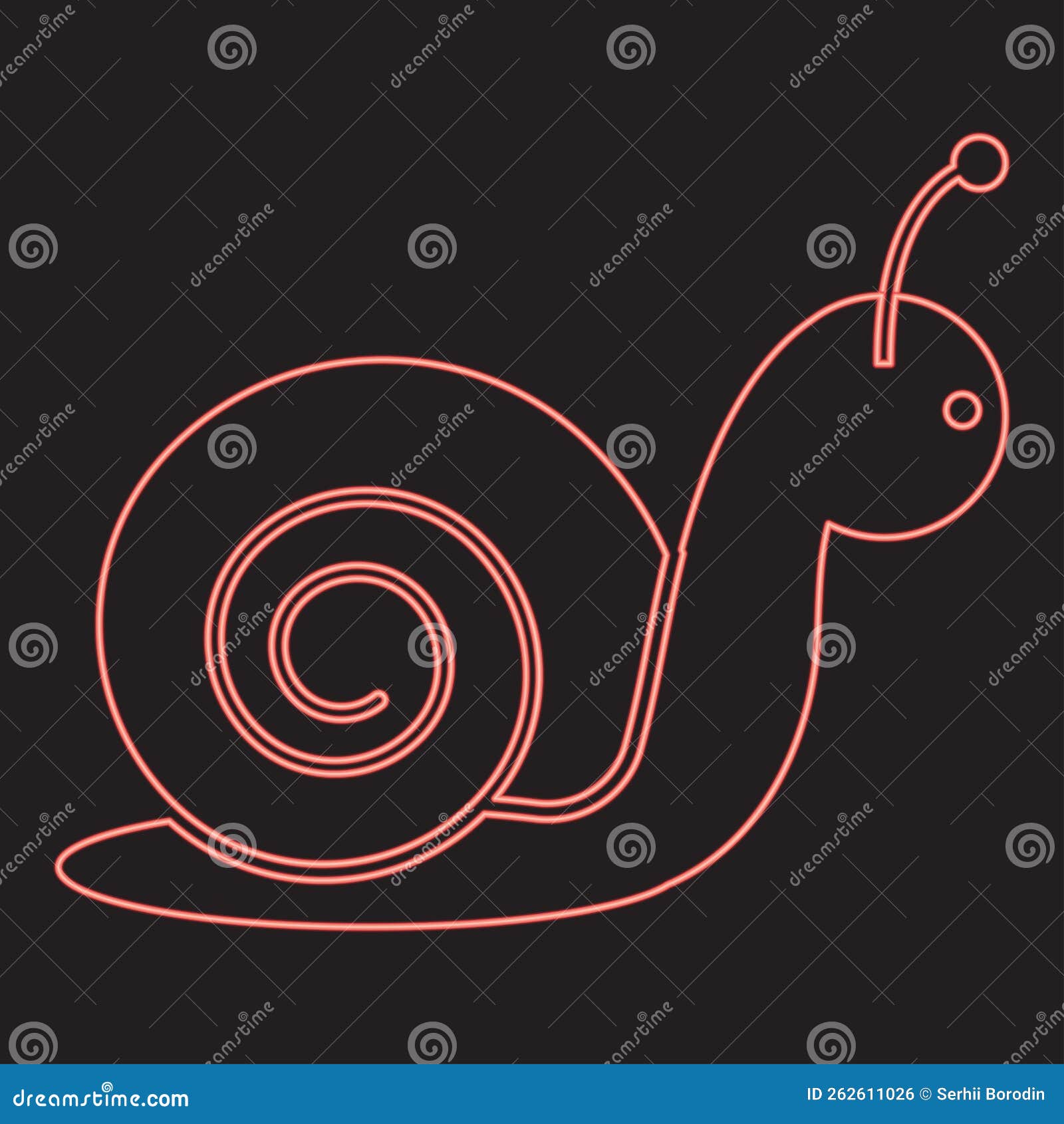 Neon Snail Red Color Vector Illustration Image Flat Style Stock Vector ...