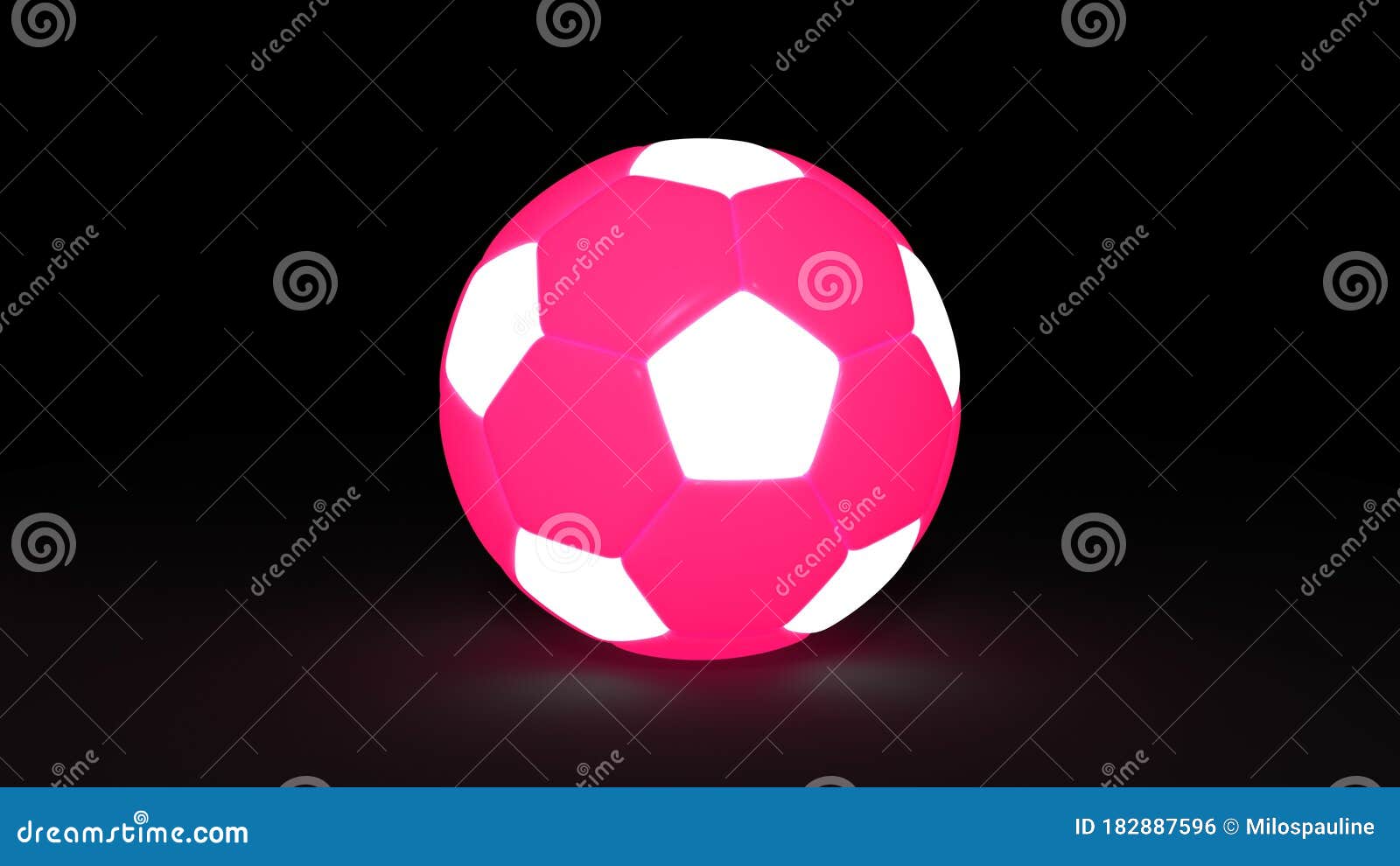 Neon Soccer Field Red Color Vector Illustration Flat Style Image ...