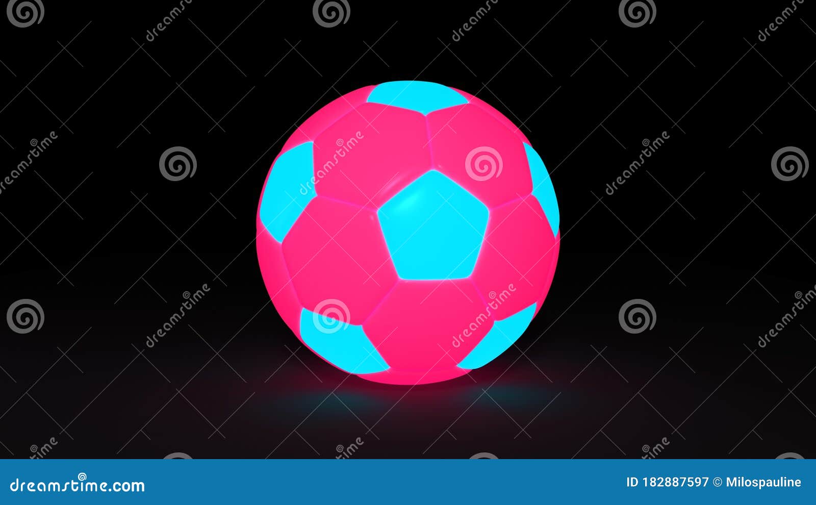 Neon Soccer Field Red Color Vector Illustration Flat Style Image ...