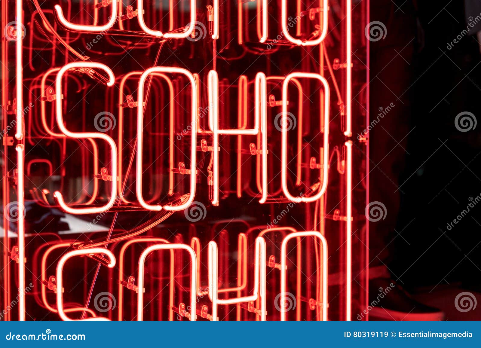 Neon Soho Sign stock image. Image of night, neon, legal - 80319119