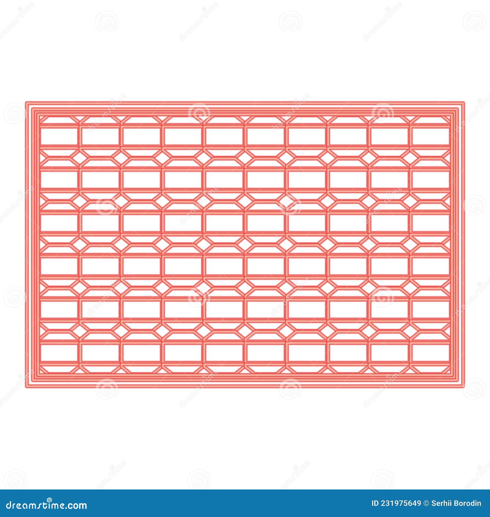 Neon Solar Panel Red Color Vector Illustration Flat Style Image Stock ...