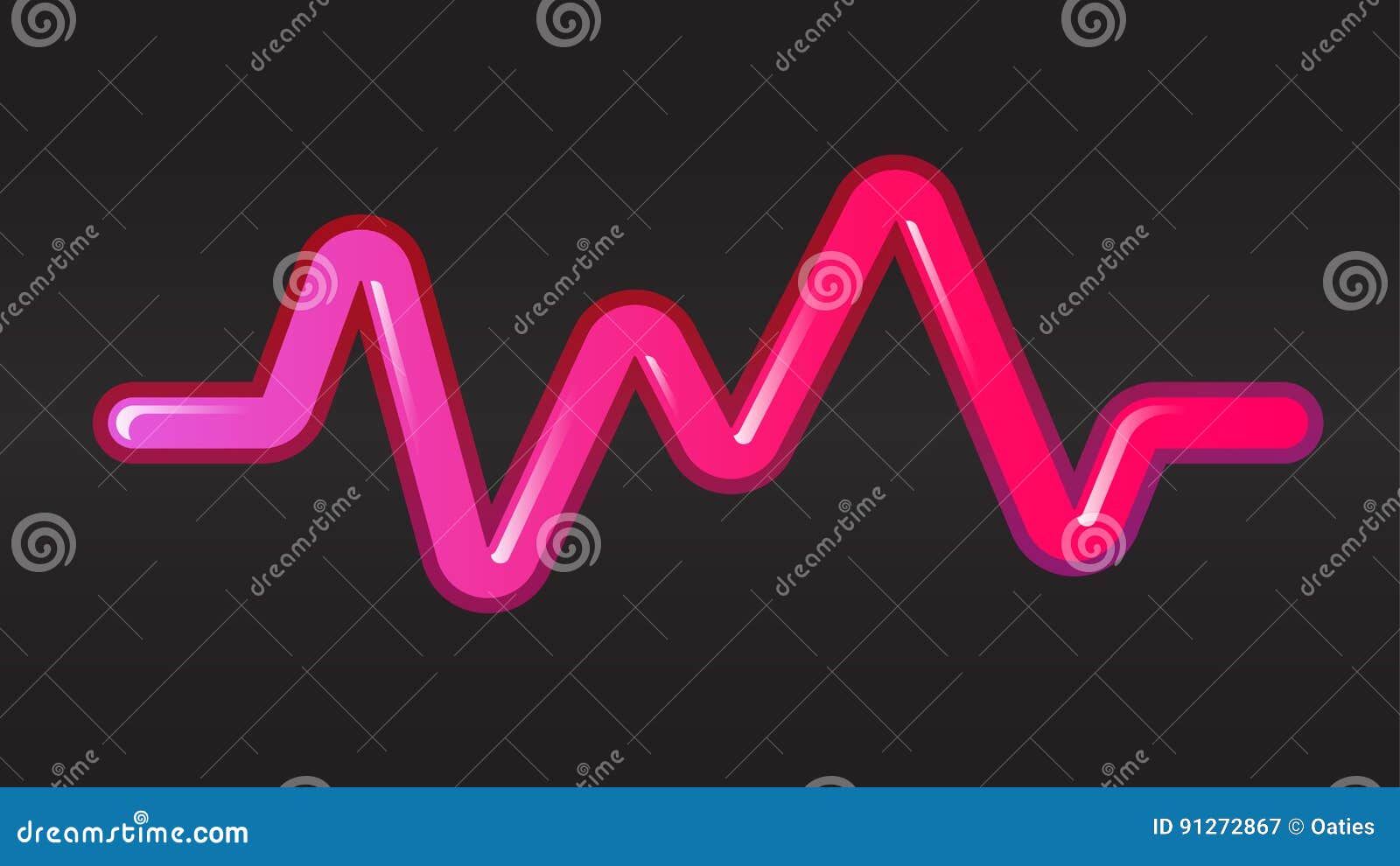 Neon Sound Wave On Black Background For Sleek Wallpaper Stock Image ...