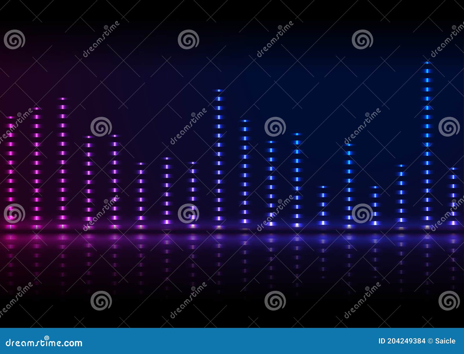 Neon Sound Wave Equalizer Abstract Background Vector Illustration ...