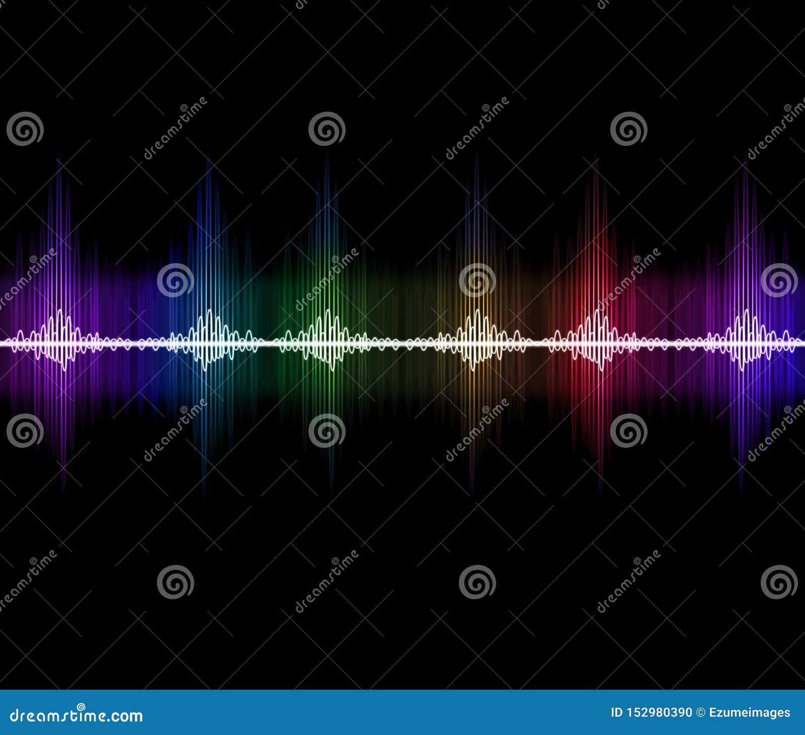 Neon Soundwave 3D Illustration Stock Illustration - Illustration of ...