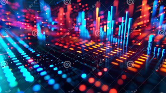 Neon Soundwave Display stock illustration. Illustration of neon - 327746581