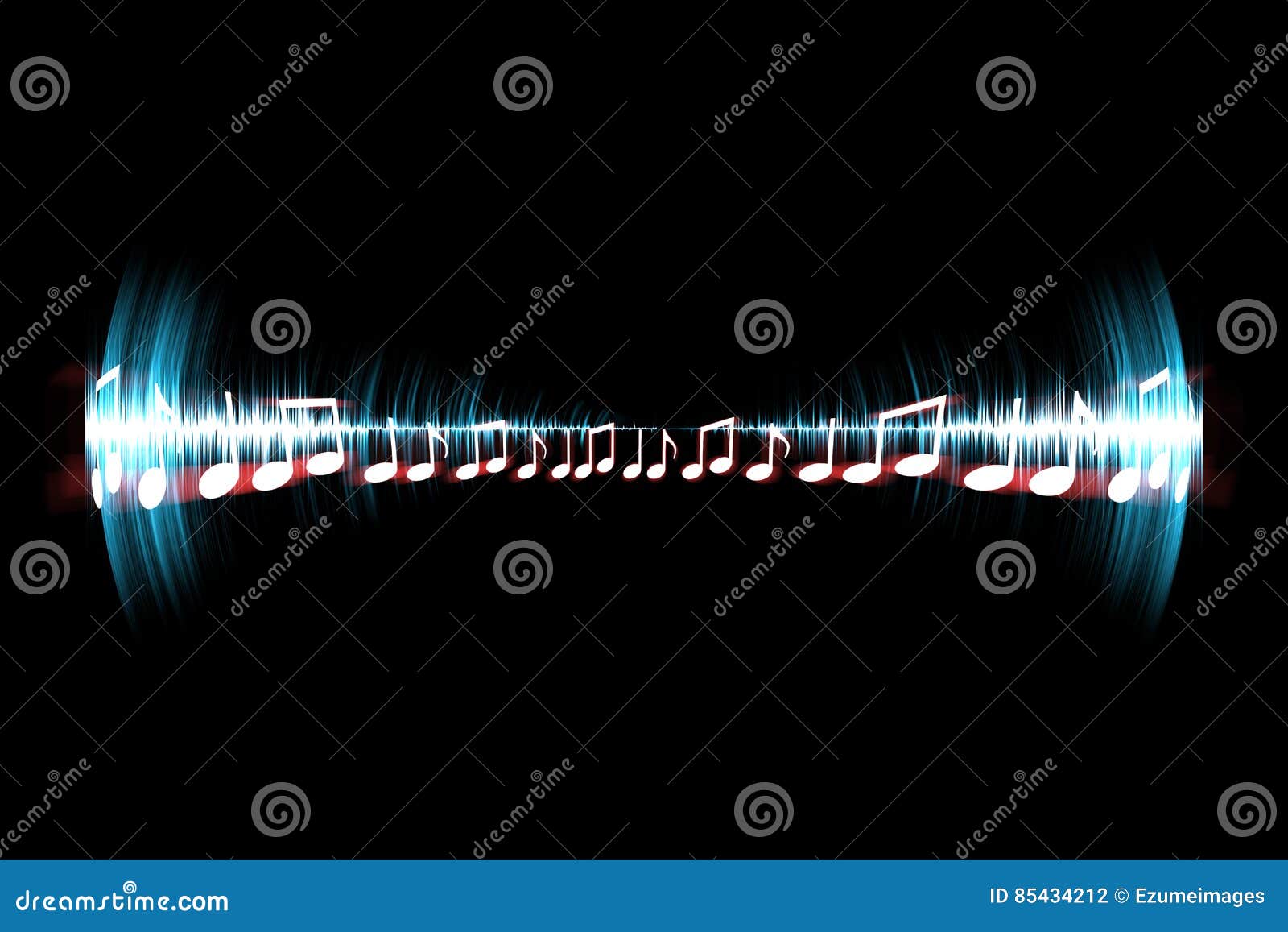 Neon Soundwave Notes stock illustration. Illustration of analog - 85434212