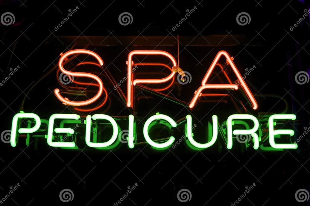 Neon Spa Pedicure sign stock image. Image of pedicure - 19232917