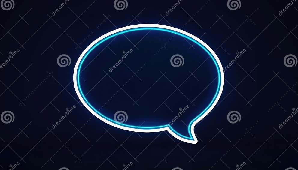 Neon Speech Bubble Symbol for Communication, Conversation, and Dialogue ...