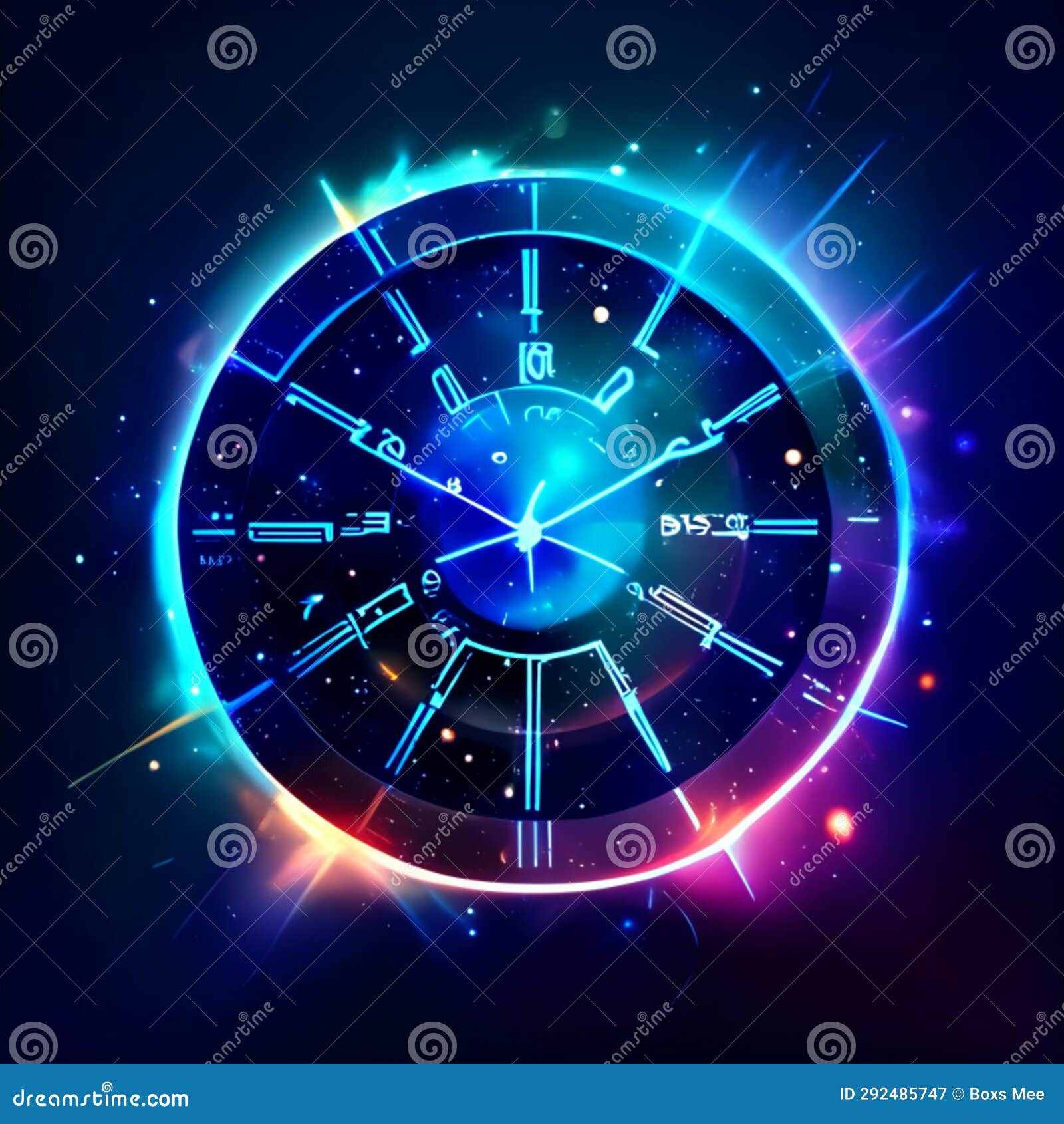 Neon Speedometer. Vector Illustration of a Speedometer in Neon Style ...