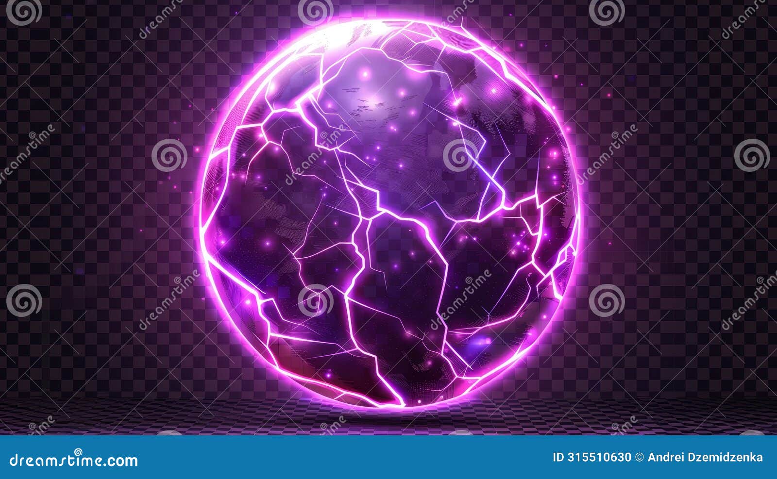 A Neon Sphere Shield with Different Textures and Glows. a Realistic ...