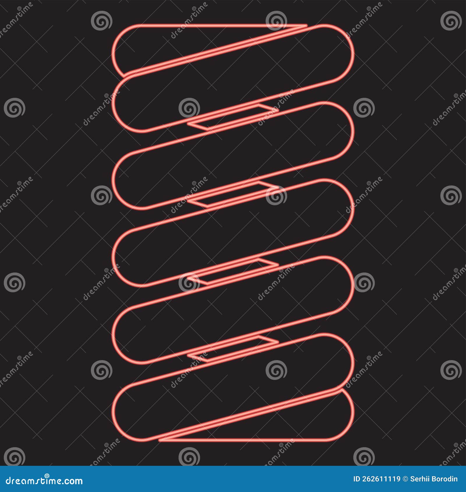 Neon Spring Coil Red Color Vector Illustration Image Flat Style Stock ...