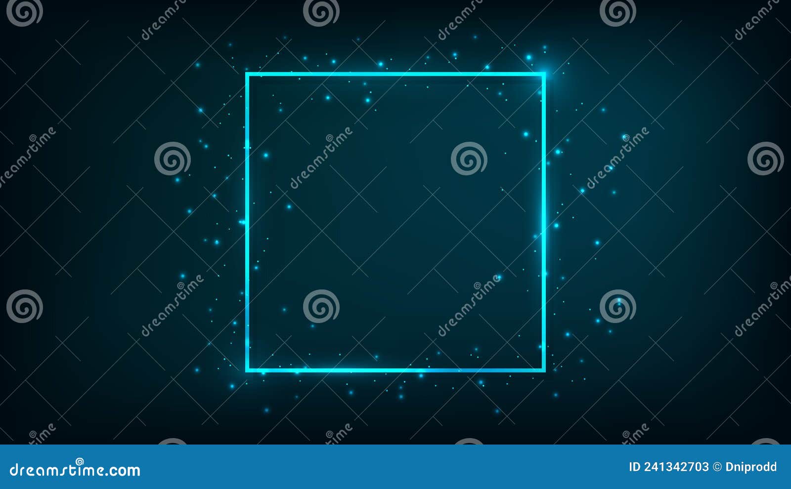 Neon Square Frame with Shining Effects Stock Vector - Illustration of ...