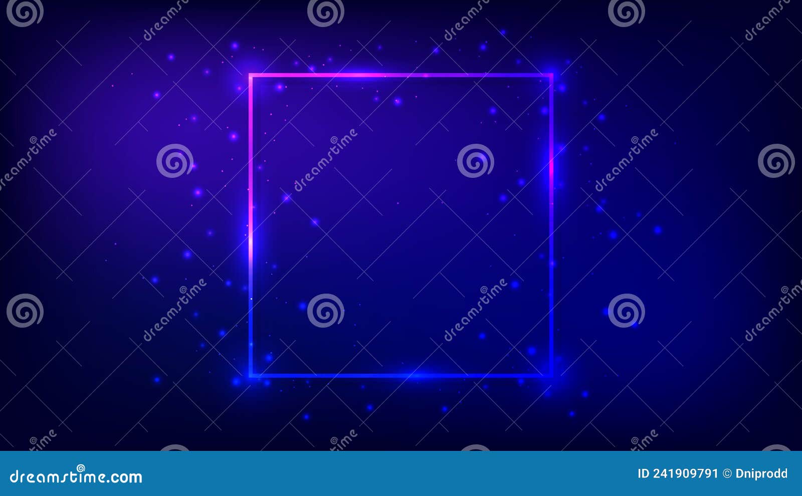 Neon Square Frame with Shining Effects Stock Vector - Illustration of ...