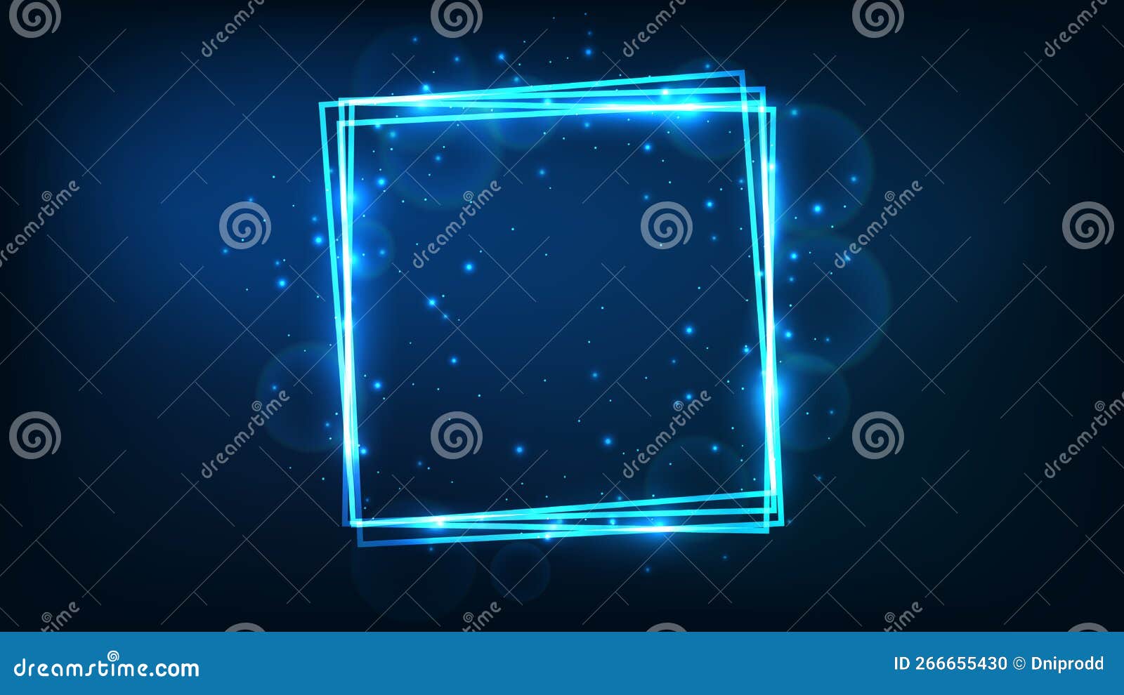 Neon Square Frame with Shining Effects and Sparkles Stock Vector ...