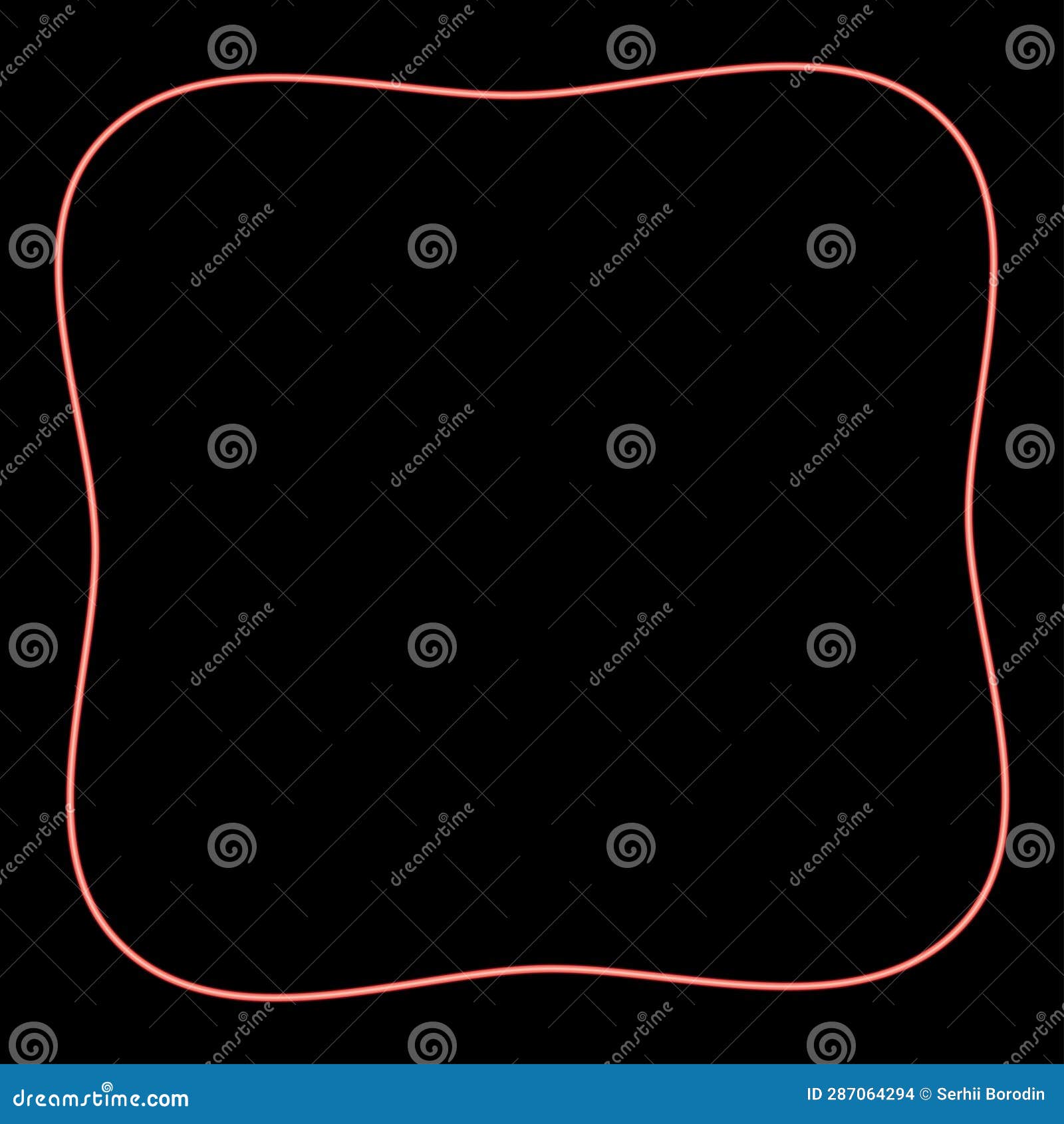 Neon Square Have Rounded Corners Rectangle Shape Red Color Vector ...