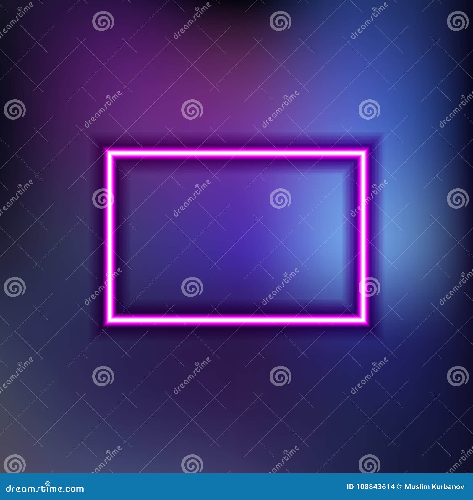 Neon Square Logo Purple Background Vector Stock Vector - Illustration ...