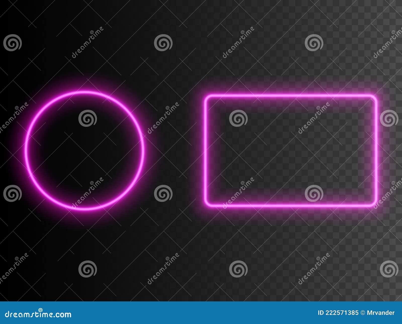 Neon Square and Round Frame. Vector Illustration Stock Vector ...