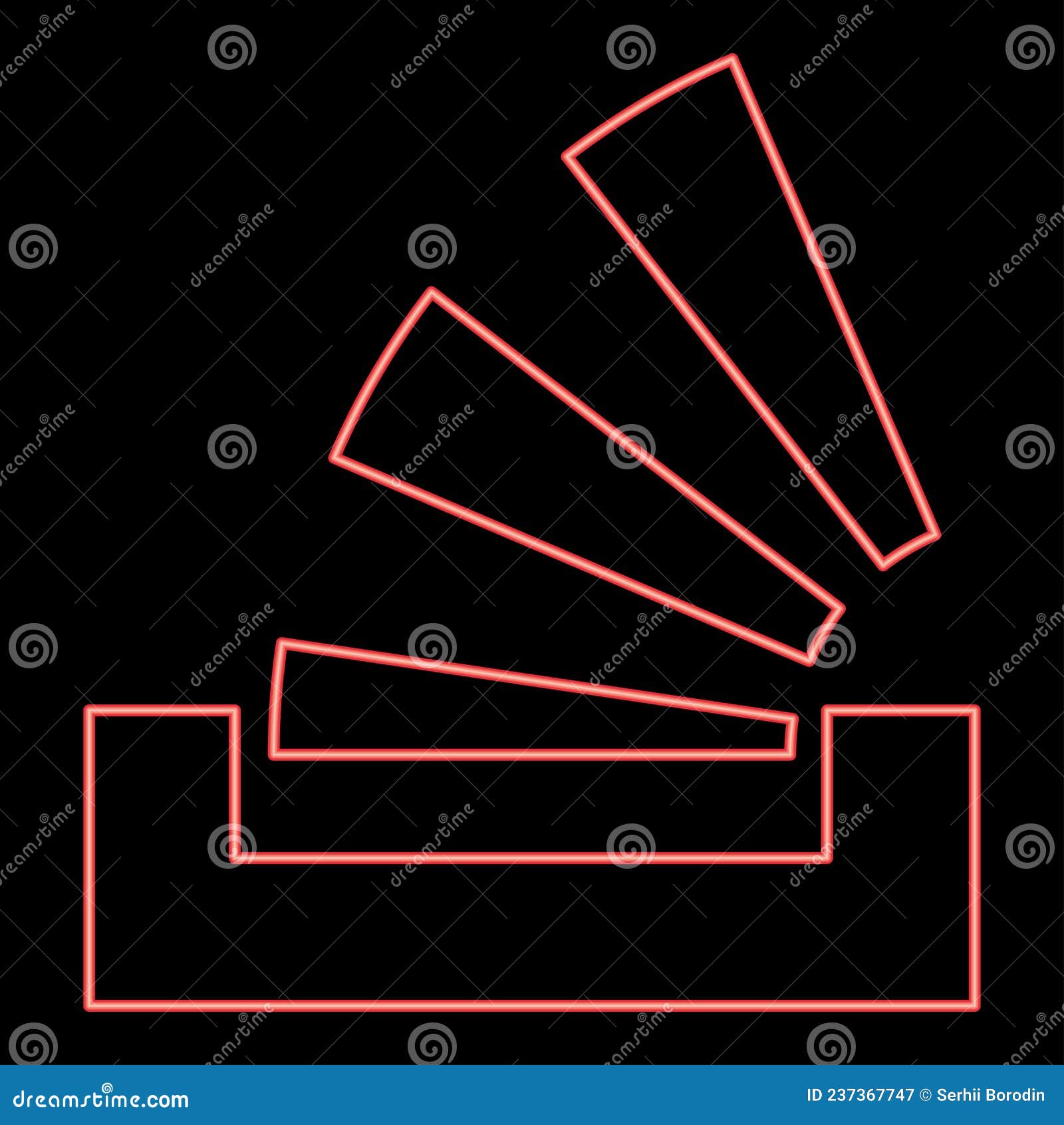 Neon Stacking the Tray Red Color Vector Illustration Image Flat Style ...
