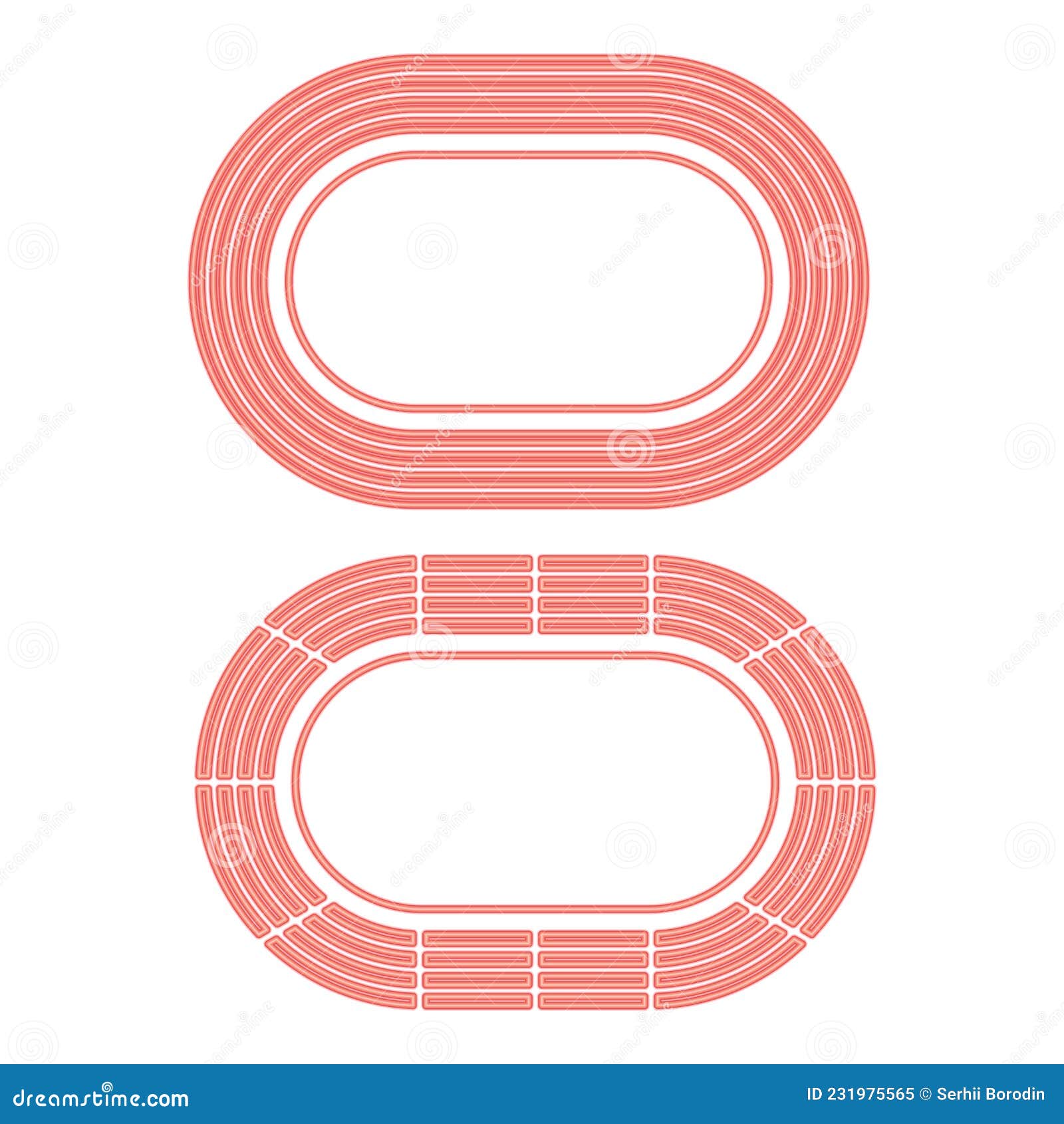 Neon Stadium Red Color Vector Illustration Flat Style Image Stock ...