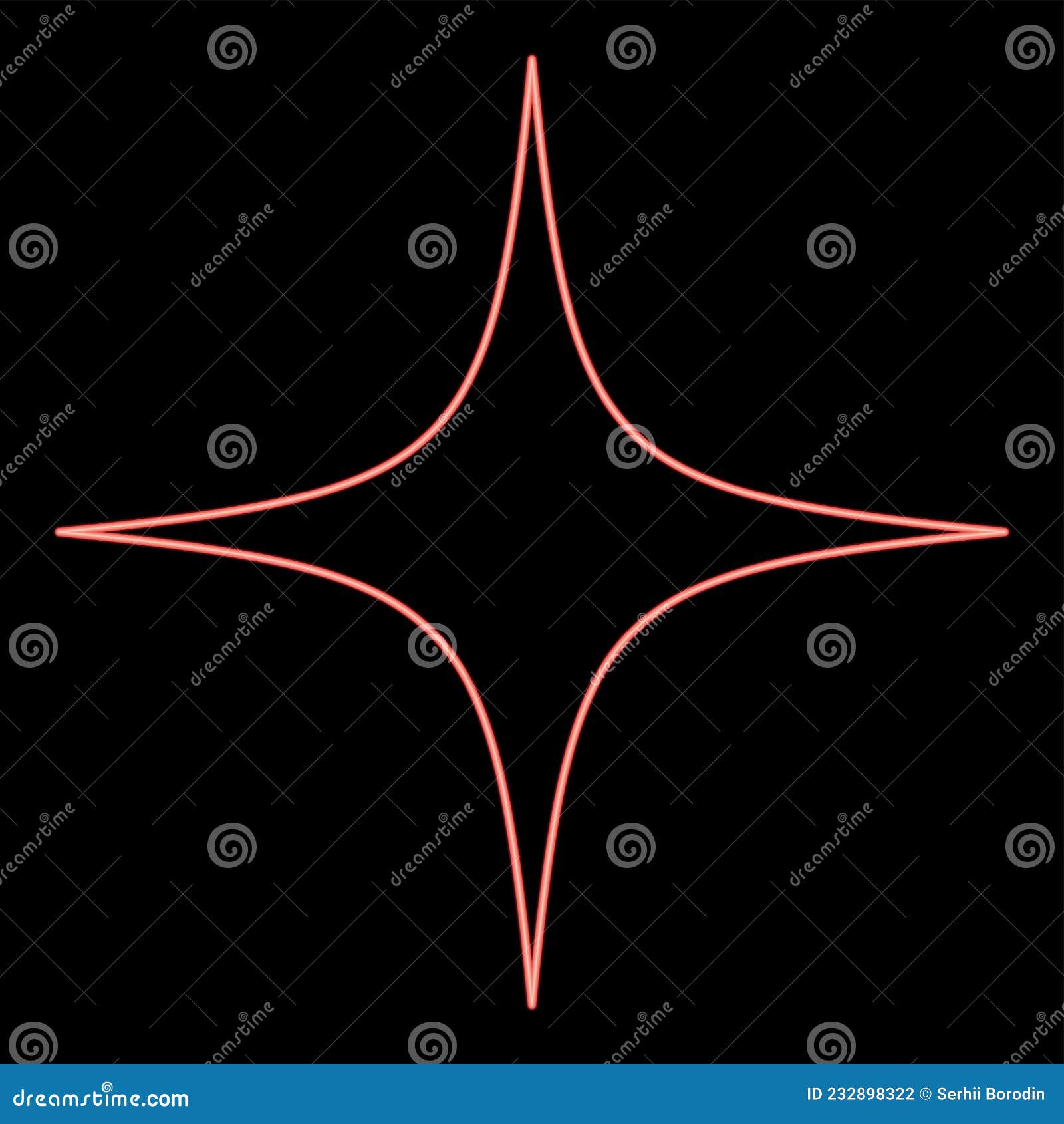 Neon Star Red Color Vector Illustration Flat Style Image Stock Vector ...