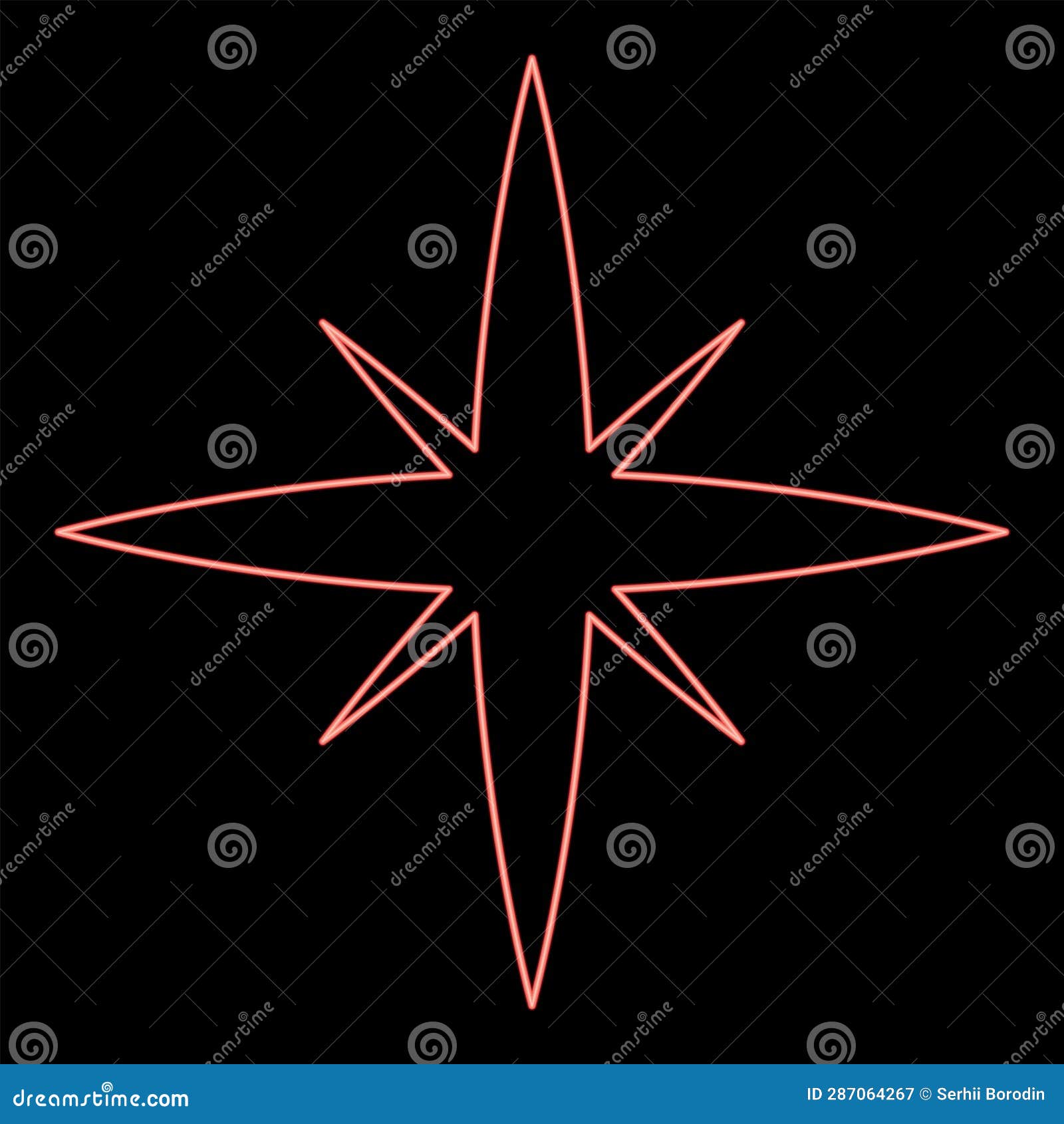 Neon Star Spark Red Color Vector Illustration Image Flat Style Stock ...
