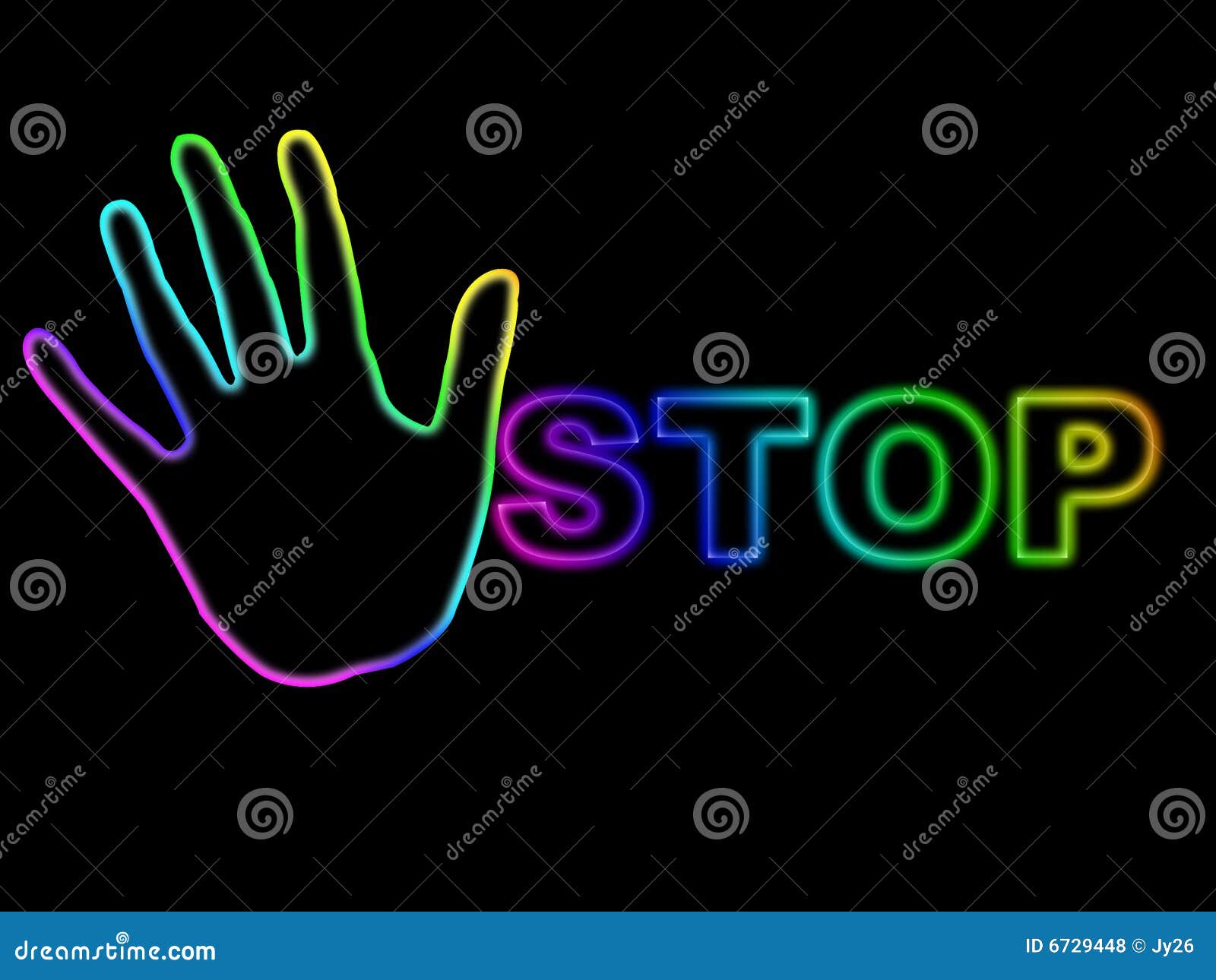 Neon Stop Sign Royalty Free Stock Photos - Image: 6729448