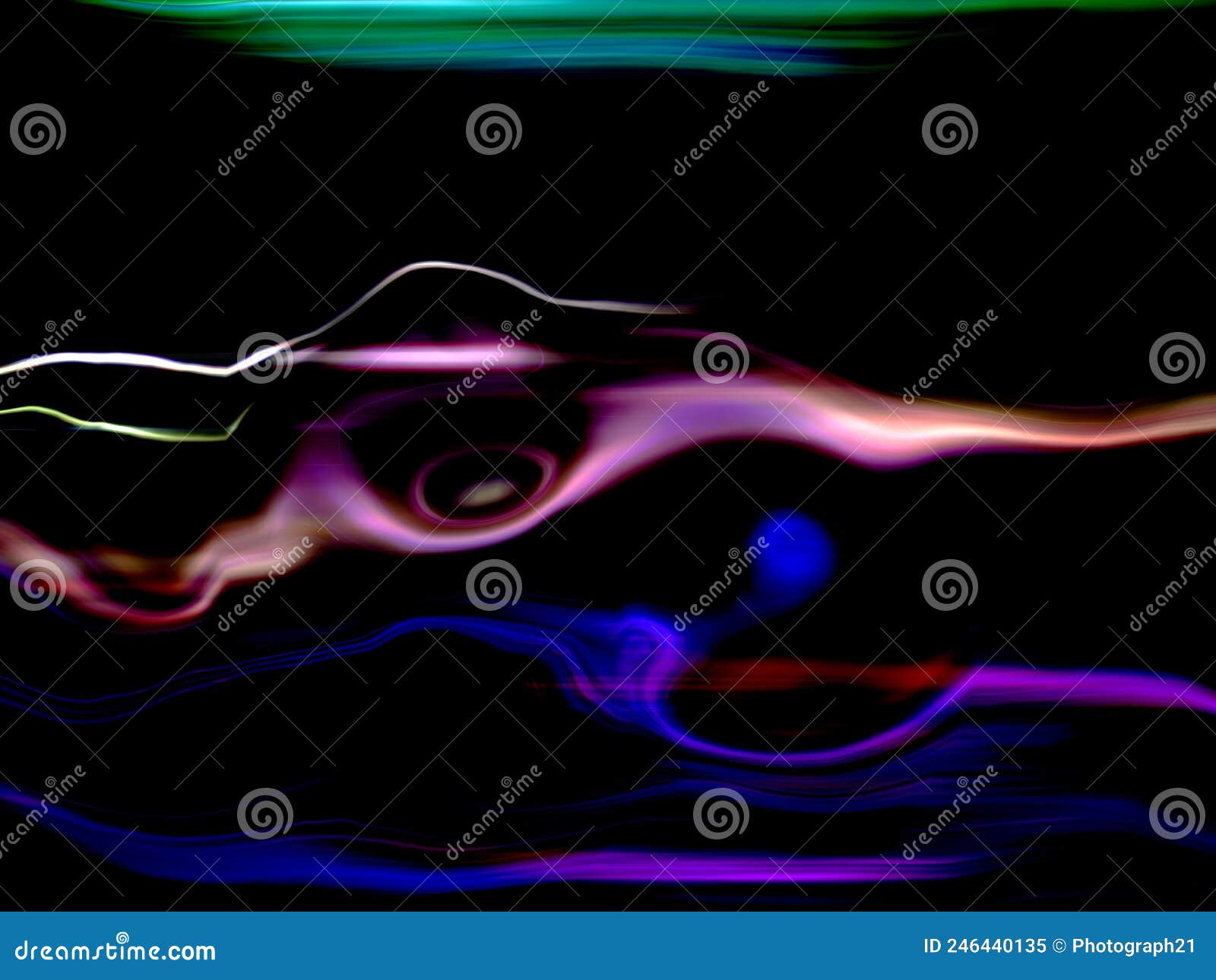 Neon Streaks on a Black Background, Illustration Stock Image - Image of ...