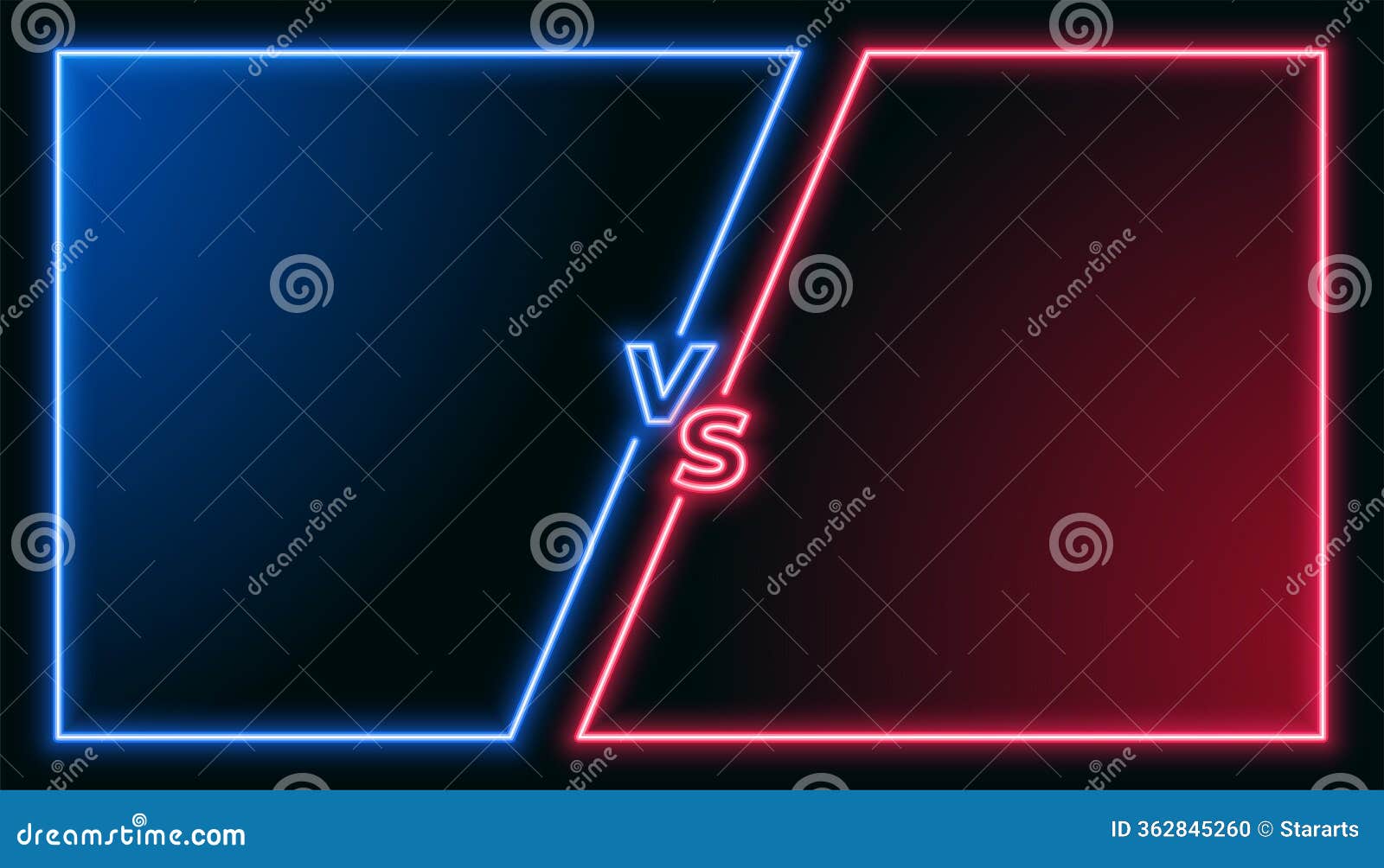Neon Style Dual Fight Versus Vs Banner For Team Battle Vector ...