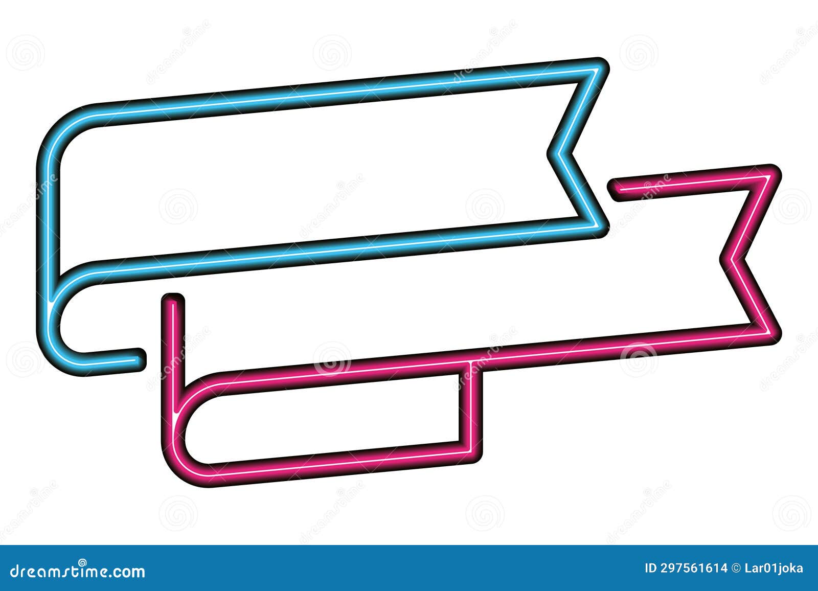 Neon Style Empty Ribbon Vector Stock Vector - Illustration of scroll ...
