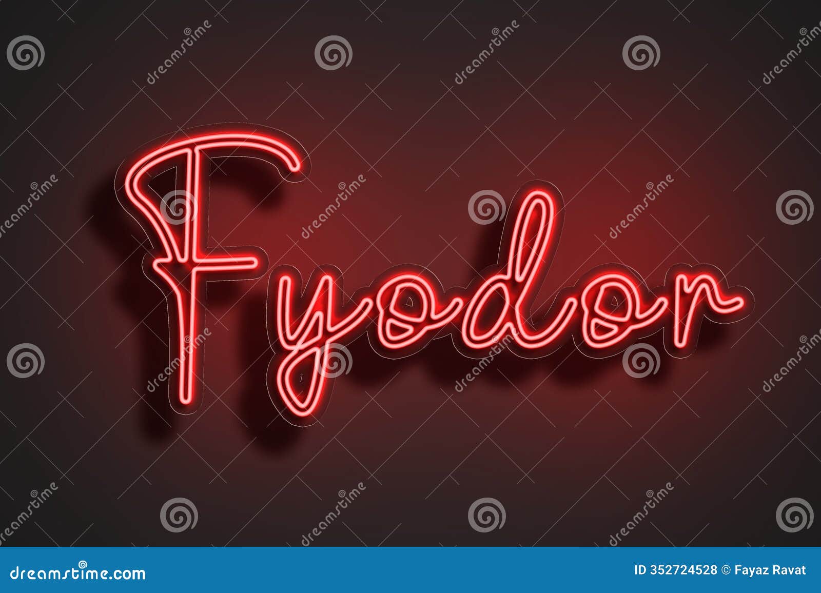 Red Neon Style Text Effect Of Name Fyodor On Red Background Stock ...