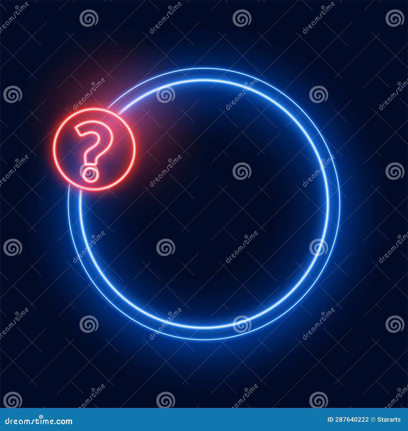 Neon Style Question Mark with Text Space Stock Vector - Illustration of ...