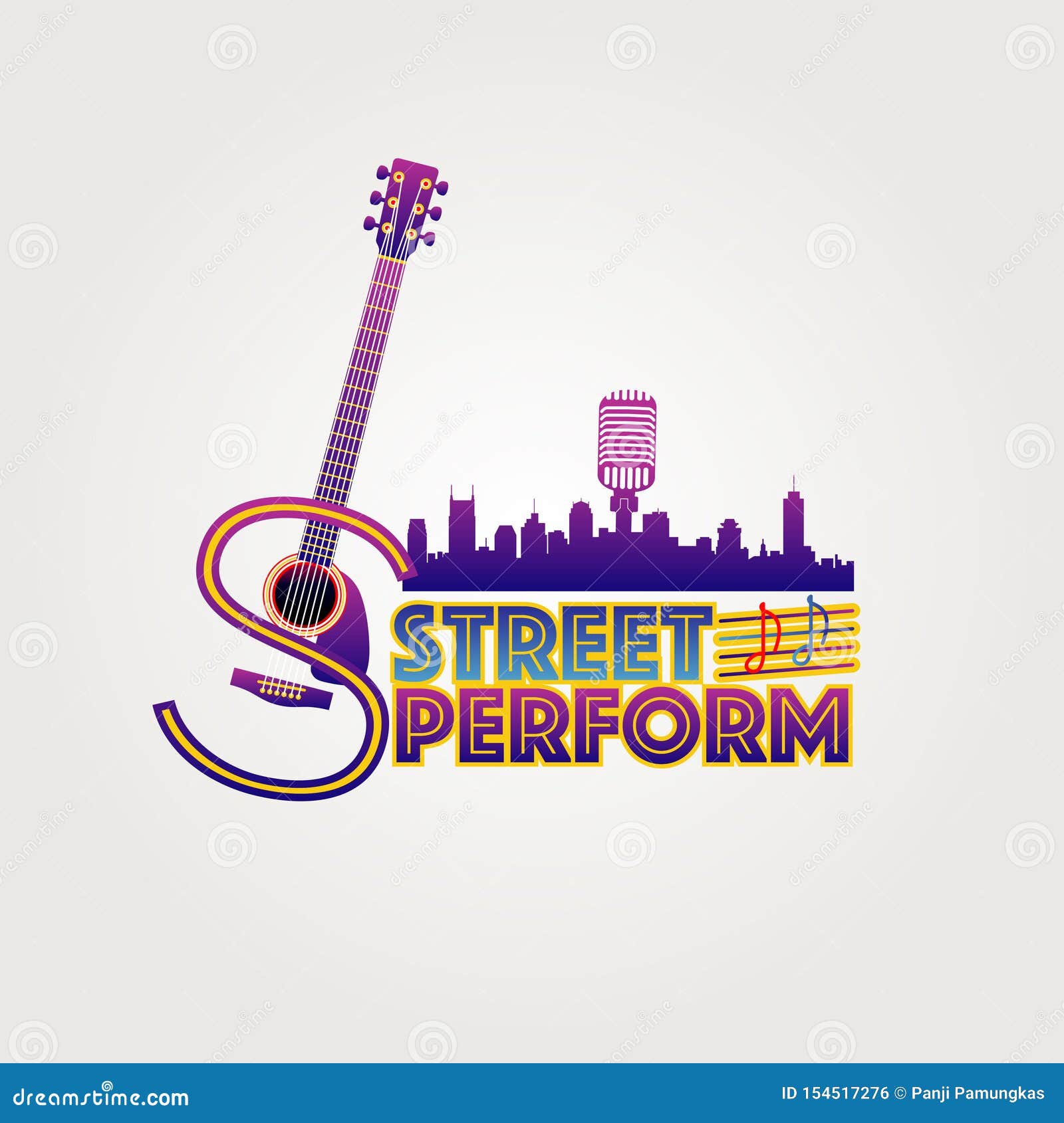 Neon Style Street Perform Logo Symbol Stock Illustration - Illustration ...