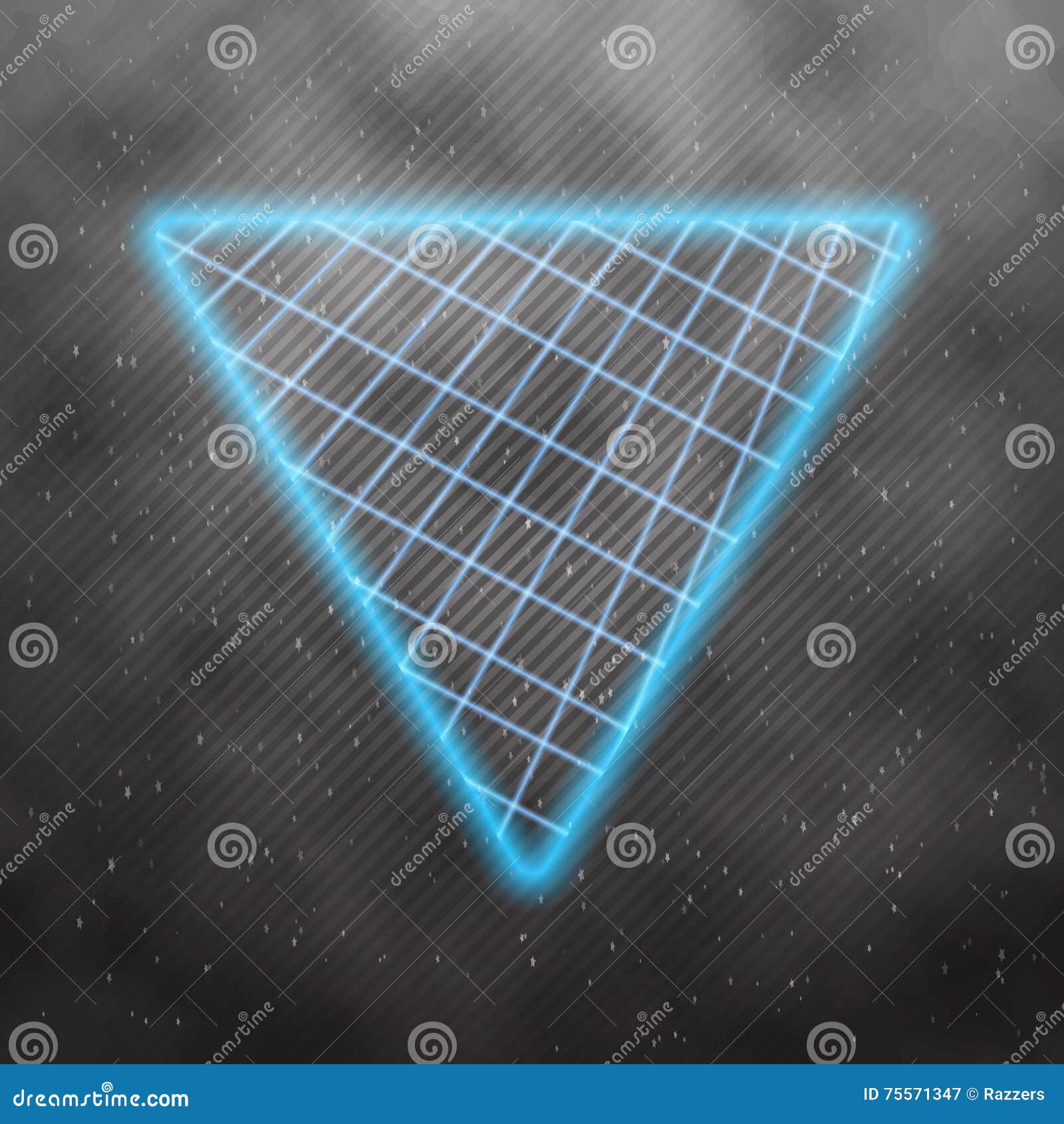 Neon Style Triangle Techno Background. Outer Space Poster Illust Stock ...